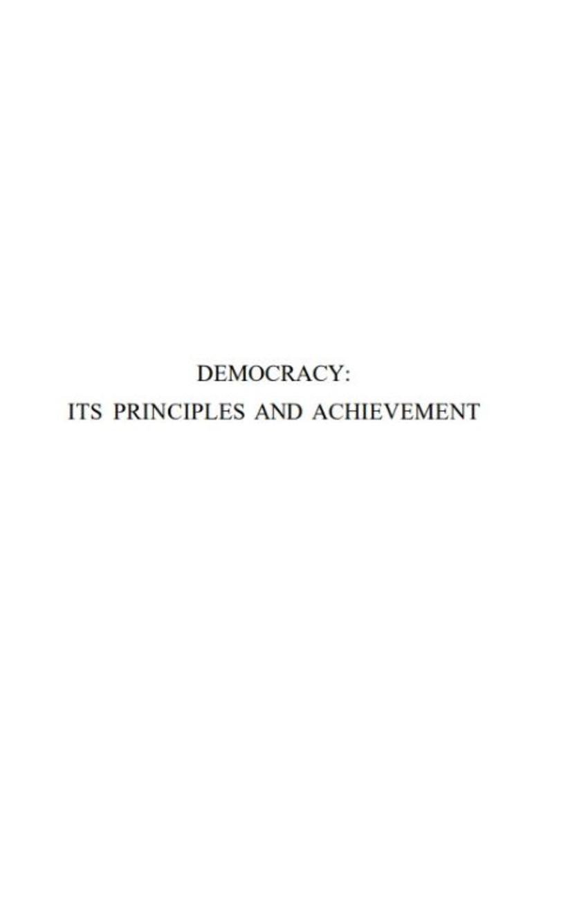 Democracy: Its Principles and Achievement | Inter-Parliamentary Union