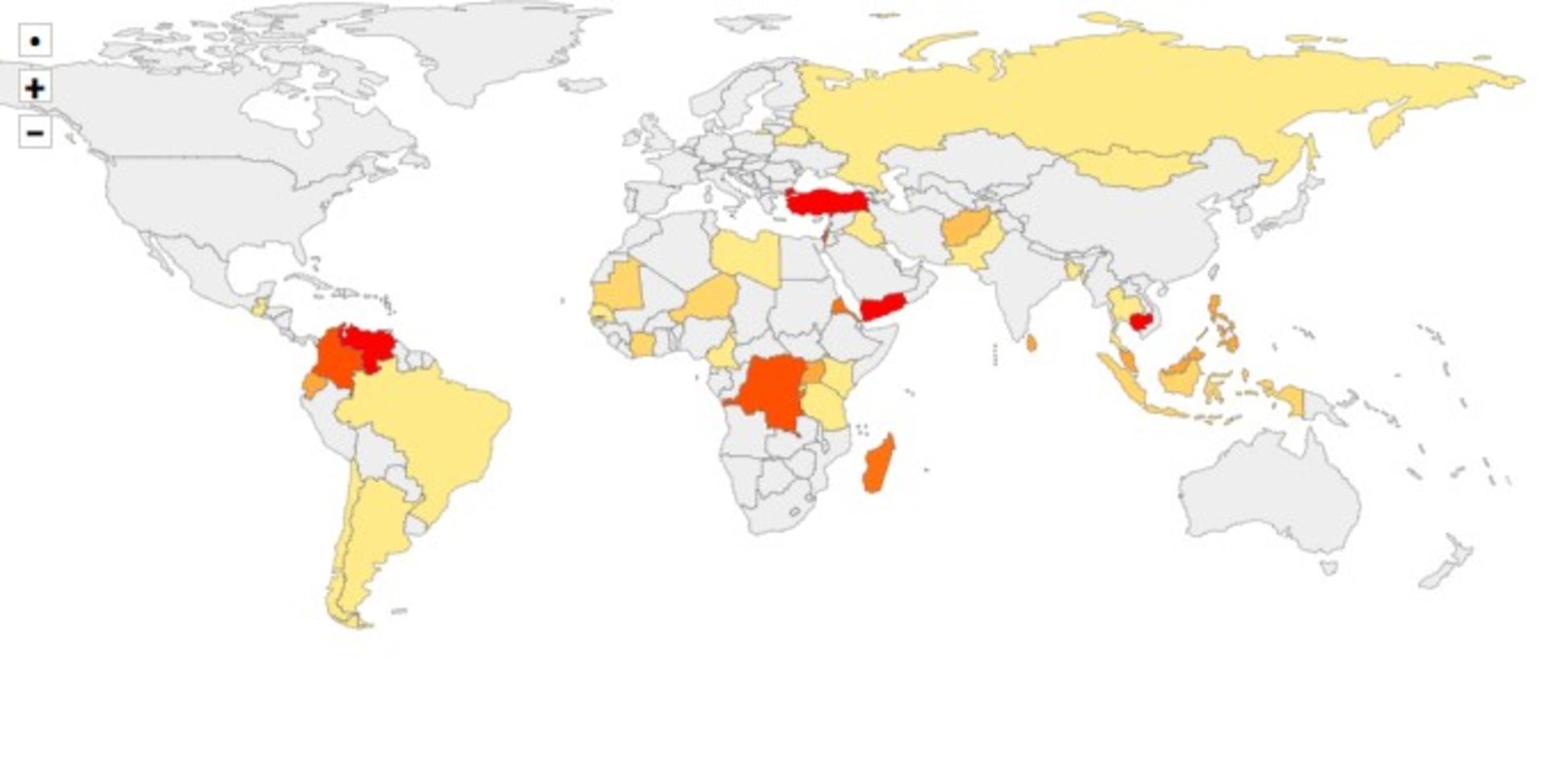 Interactive map of the latest cases of MPs in danger | Inter ...
