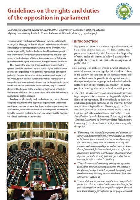 Rights and Duties of the Opposition in Parliament | Inter-Parliamentary ...